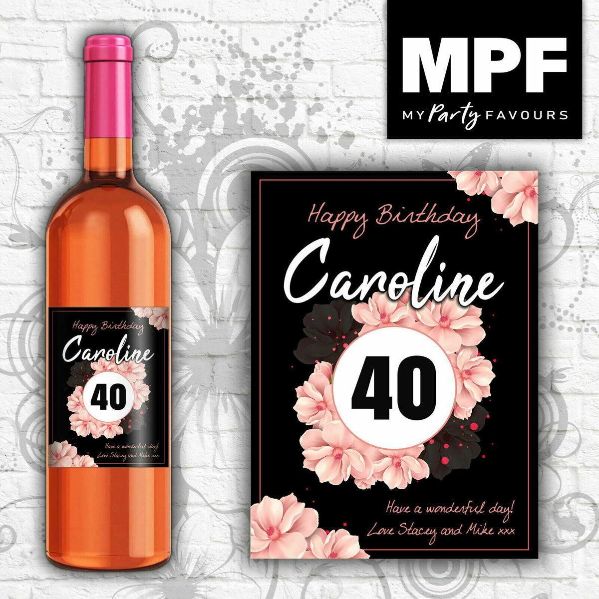 Personalised Birthday Wine Bottle Label - Any Name, Age & Message - Fl ...